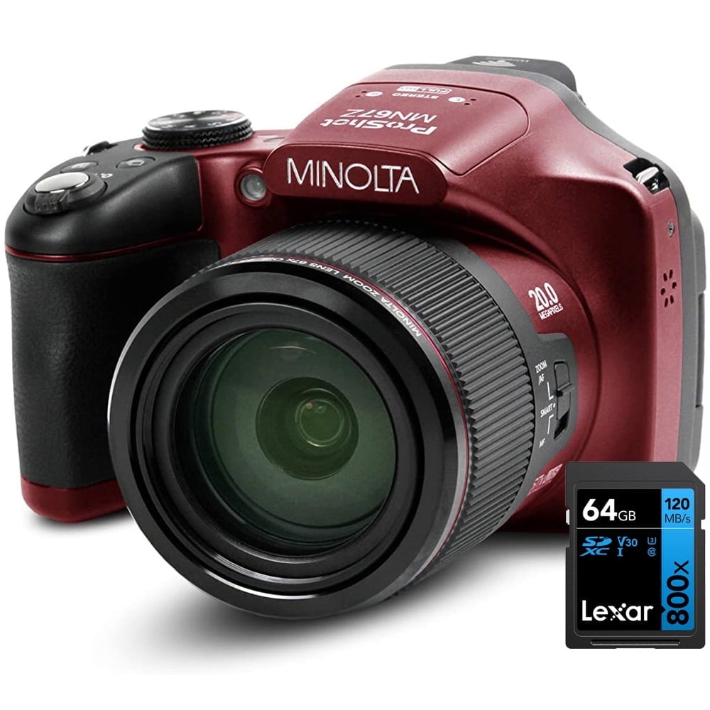 Minolta MN67Z-R 20 MP / 1080p HD Bridge Digital Camera with67x Optical ...