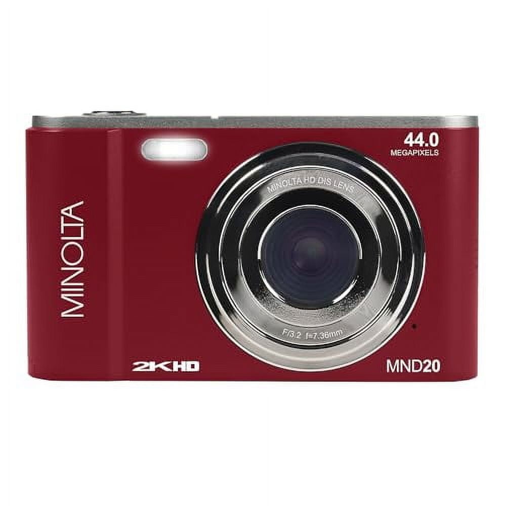 Free Shipping! Minolta MND20 44 MP / 2.7K Ultra HD Digital Camera (Red ...