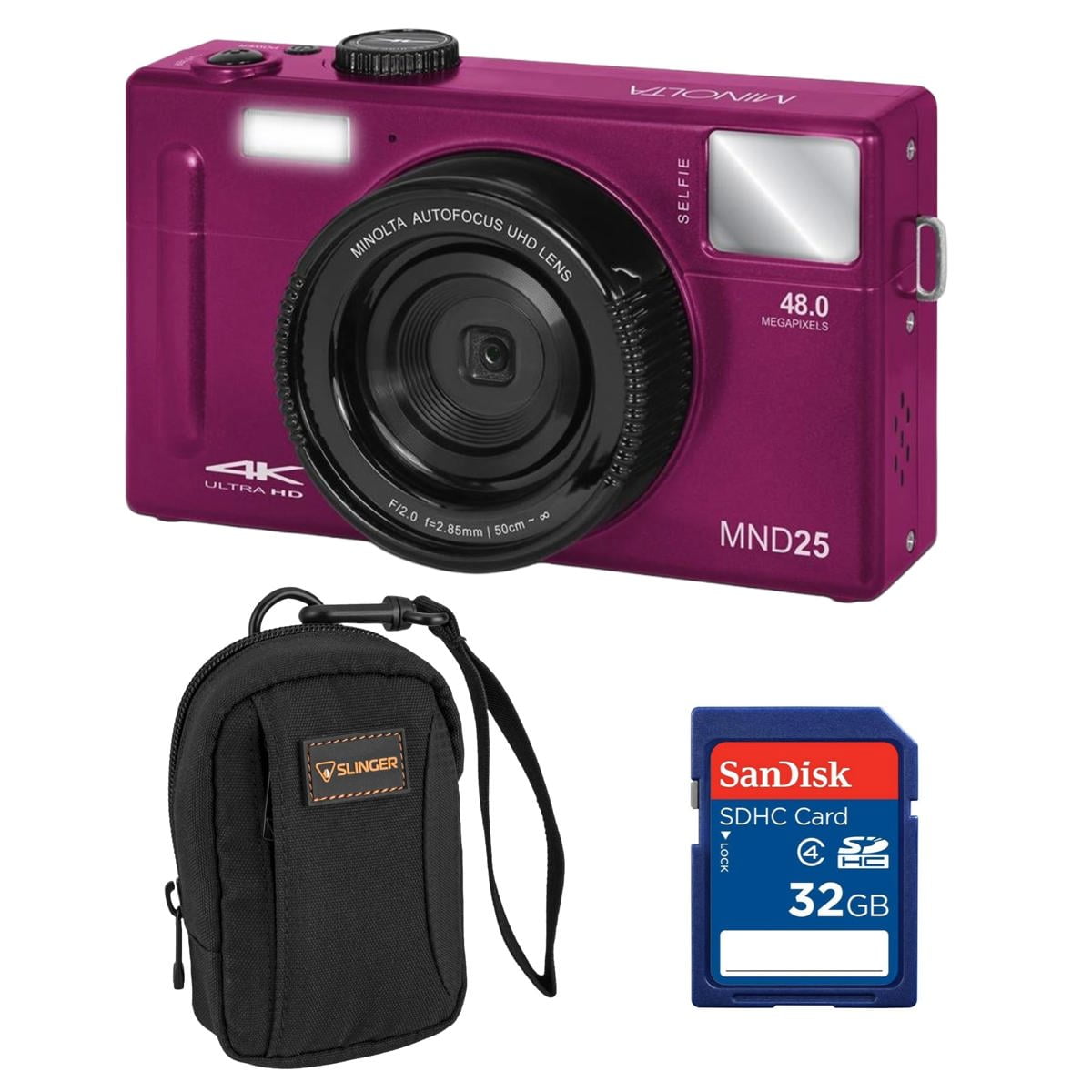 Minolta MND25 Digital Camera, 48 MP Autofocus, 4K Ultra HD Camera with ...
