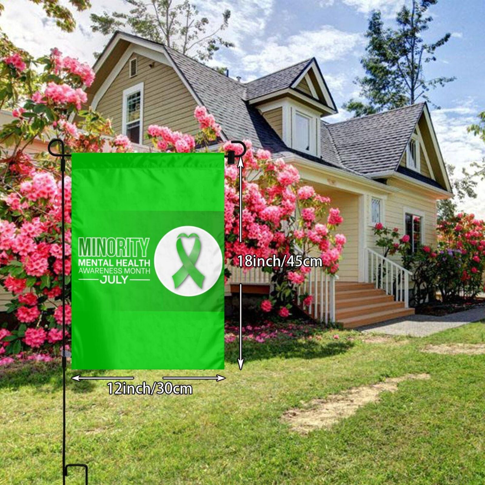 Minority Mental Health Awareness Month Garden Flag Double Sided Yard ...