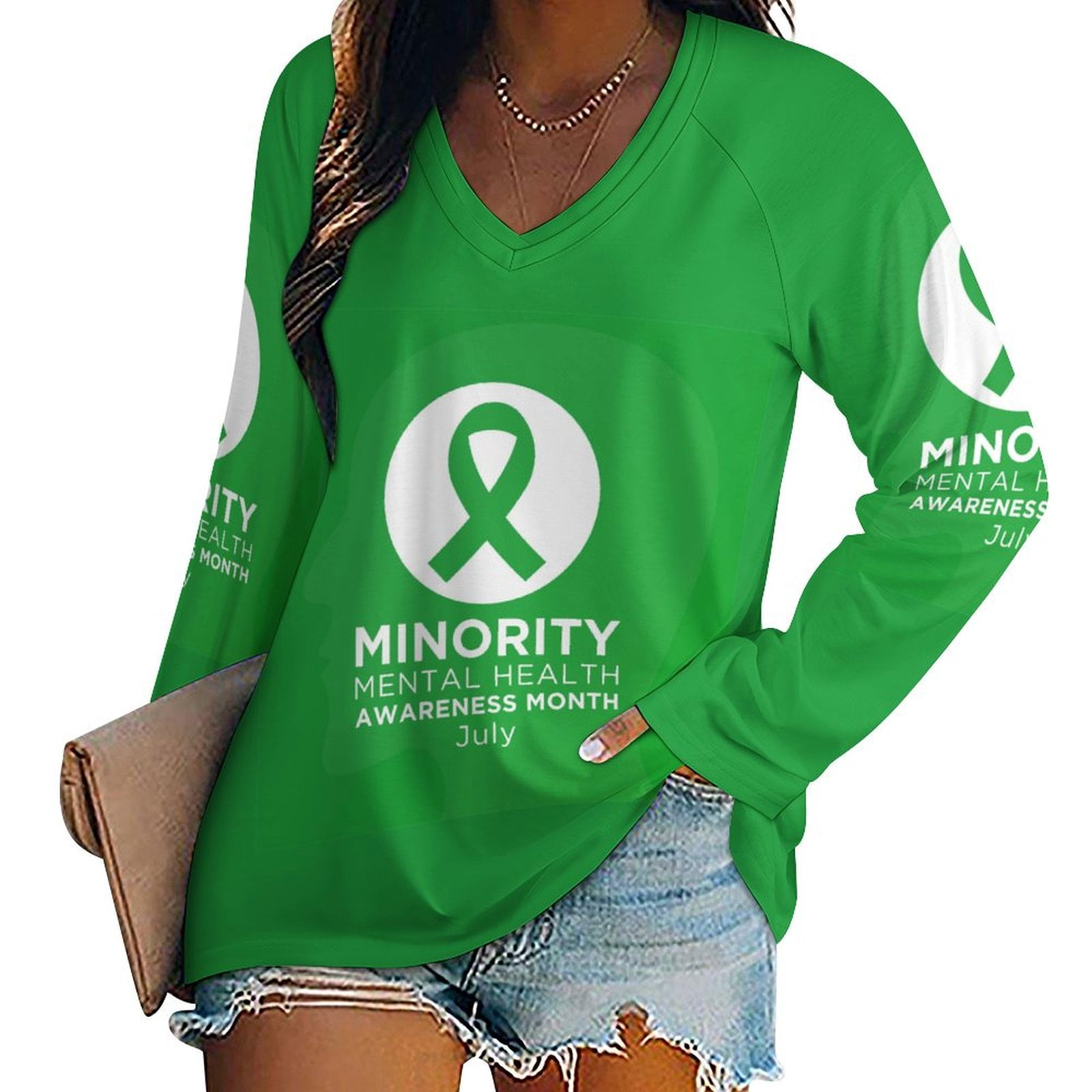 Minority Mental Health Awareness Month Women's Long Sleeve Shirts ...
