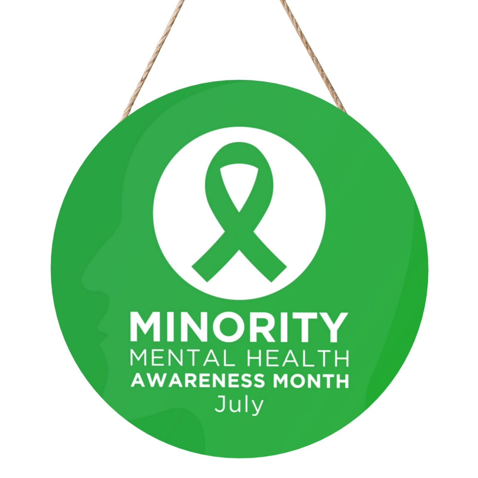 Minority Mental Health Awareness Month Wooden Hanging Sign Ornament ...