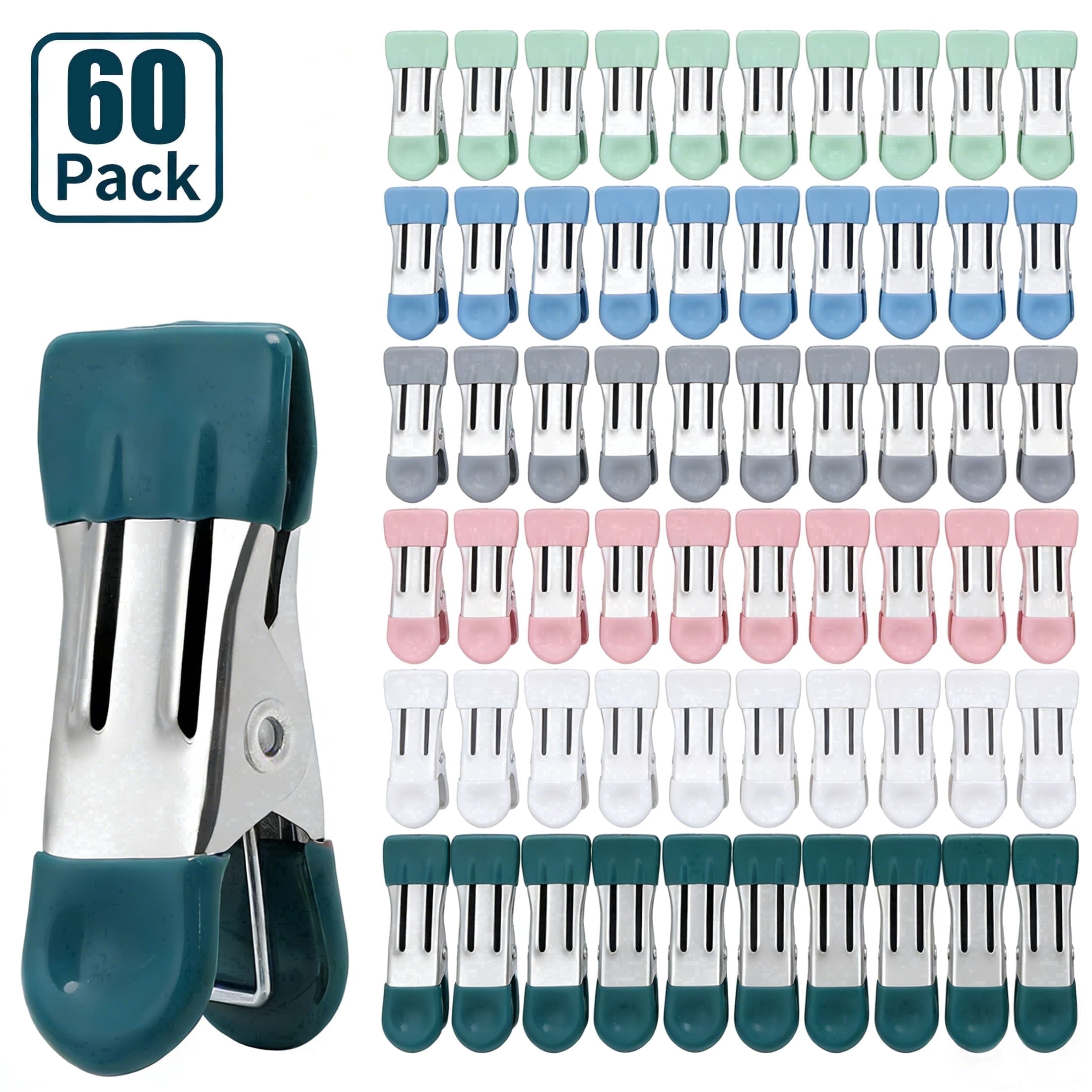 Minorsun, Clothes Pins, 60 Pack, Multicolor Stainless Steel Clips ...