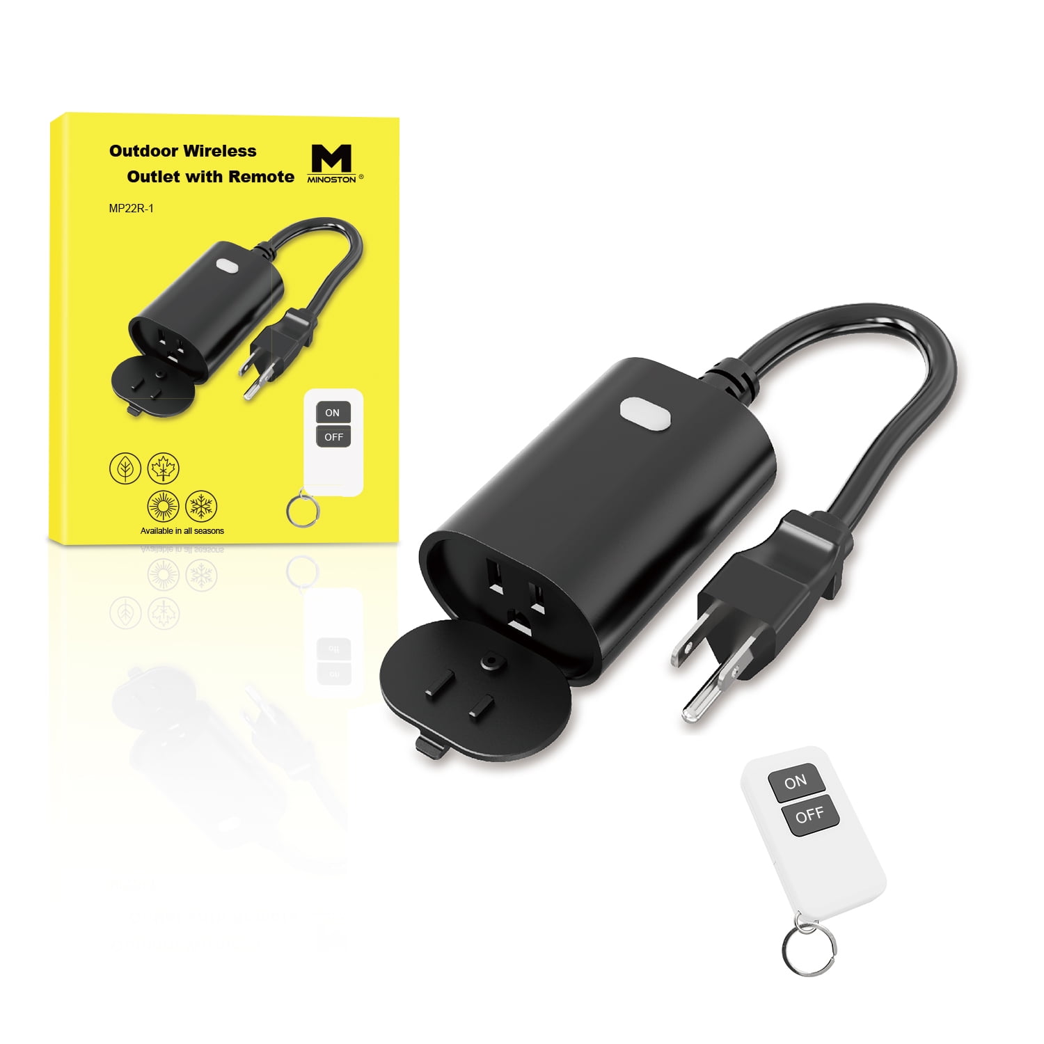 Minoston Outdoor Remote Control Outlet, Wireless Remote Plug ...