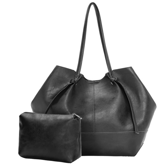 Minsong Vegan Leather Large Tote Bags for Women Big Black Purse Slouchy ...
