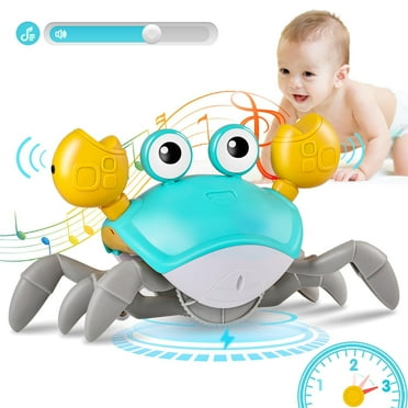 Crawling Crab Toy for Baby Tummy Time with Music, Cute Walking Crab ...