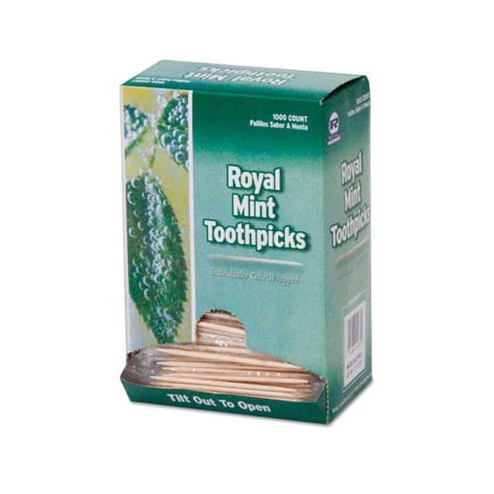 Mint Cello-Wrapped Wood Toothpicks 2 1/2", Natural, 1000/Box, 15 Boxes ...