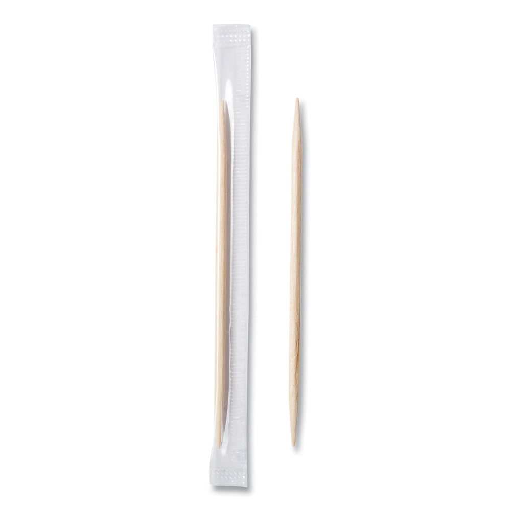 Mint Cello-Wrapped Wood Toothpicks 2 1/2", Natural, 1000/Box, 15 Boxes ...