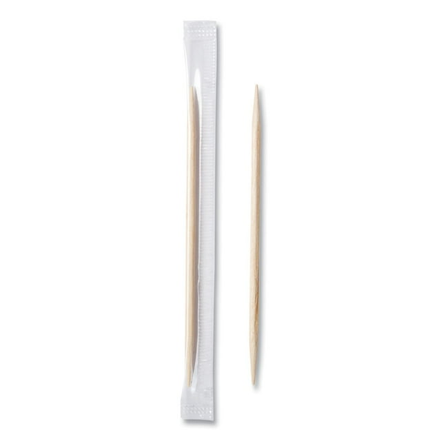Mint Cello-Wrapped Wood Toothpicks 2 1/2", Natural, 1000/Box, 15 Boxes ...