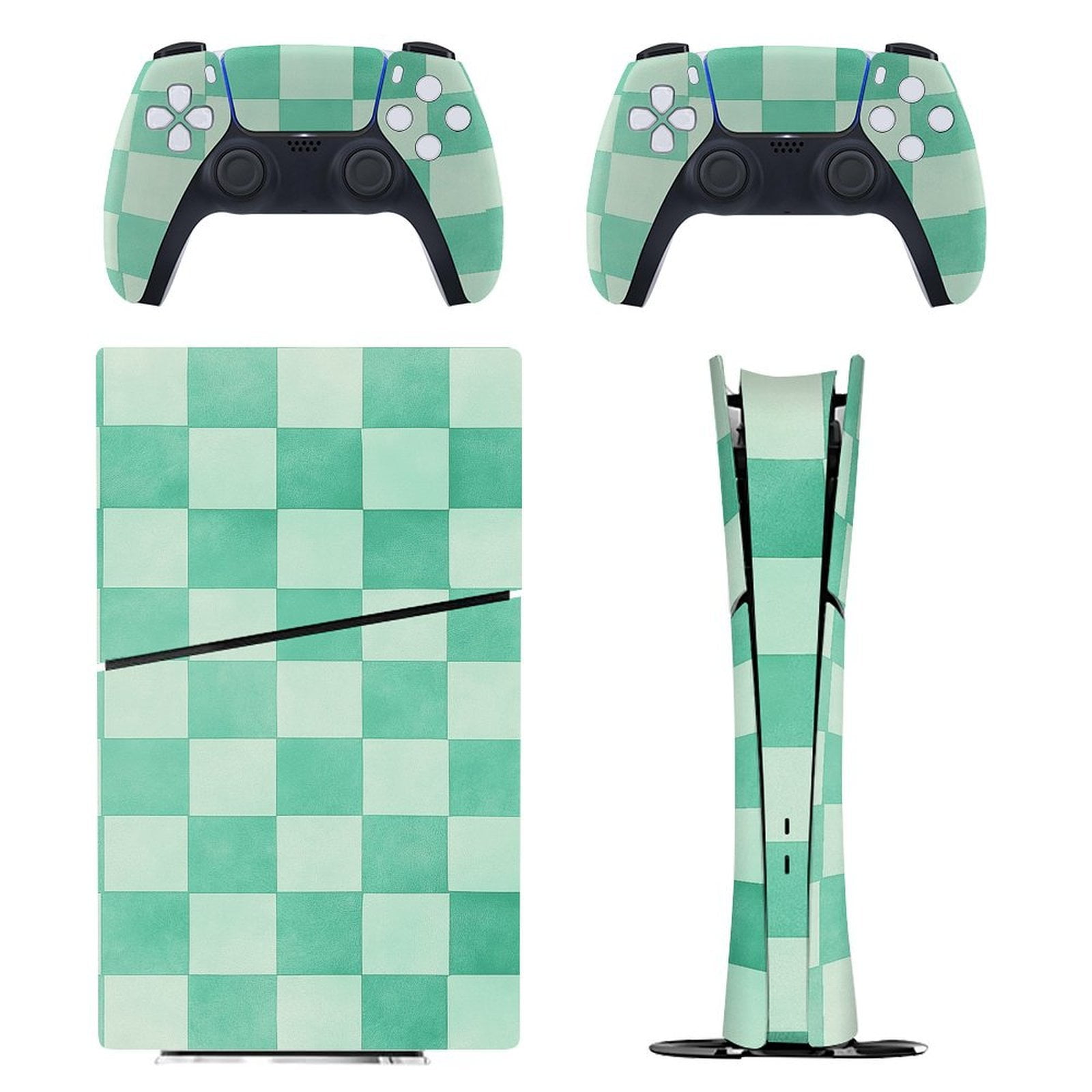 Mint Checkerboard Console Skin Bundle for PS5 Pro Slim Disc & Digital ...