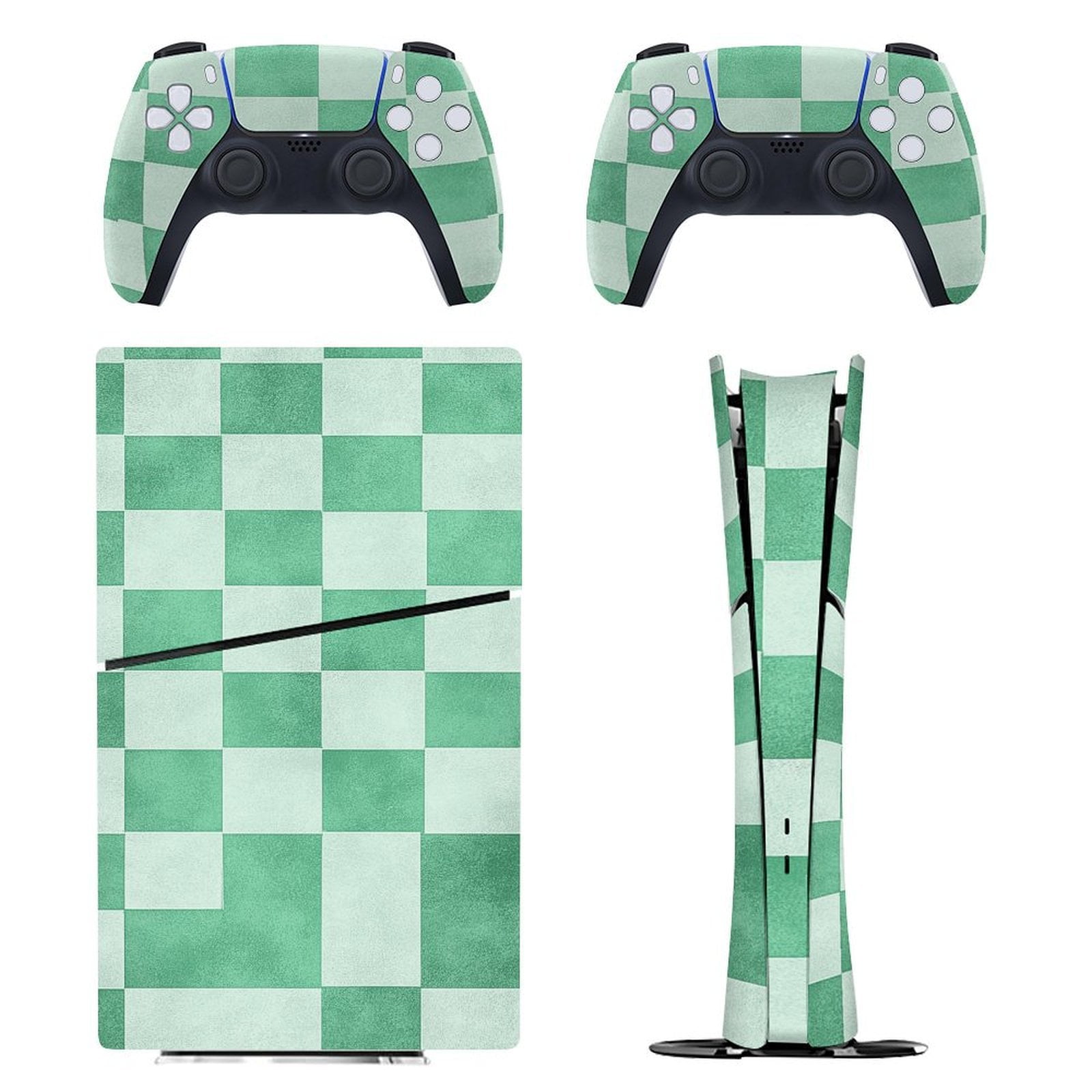 Mint Checkerboard Console Skin Bundle for PS5 Pro Slim Disc & Digital ...