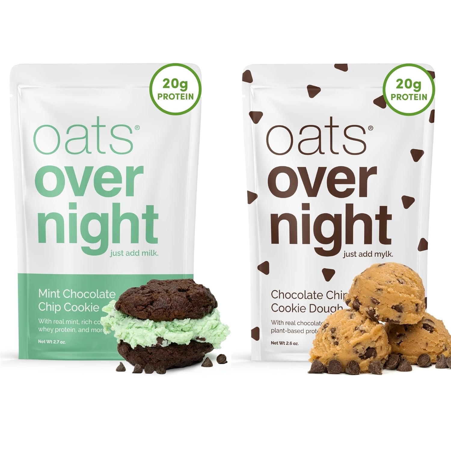 Mint Chocolate Chip Cookie 8 Pack & Chocolate Chip Cookie Dough 8 Pack ...