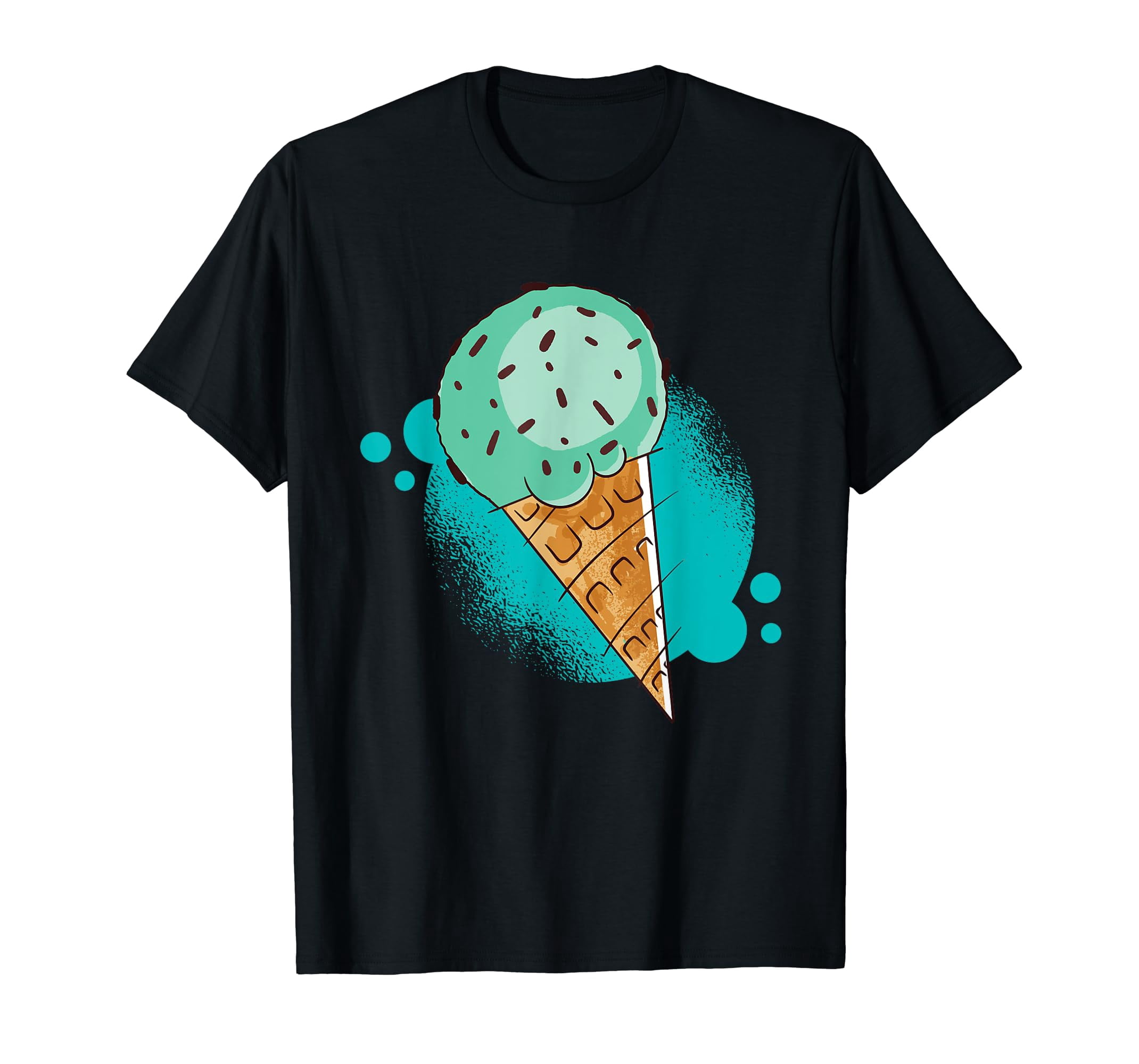 Mint Chocolate Chip Ice Cream Cone Vintage Nature T-Shirt - Walmart.com