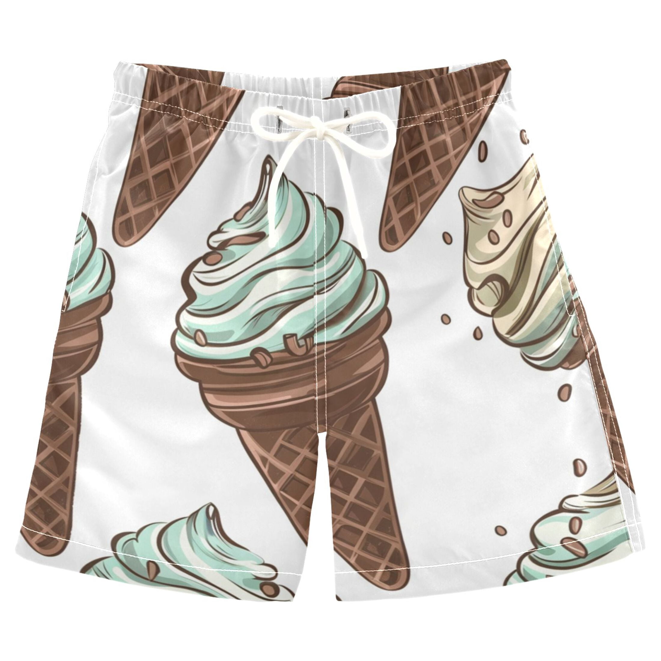 Mint Chocolate Ice Cream Cartoon Boys' Beach Pants Board Shorts Swim ...