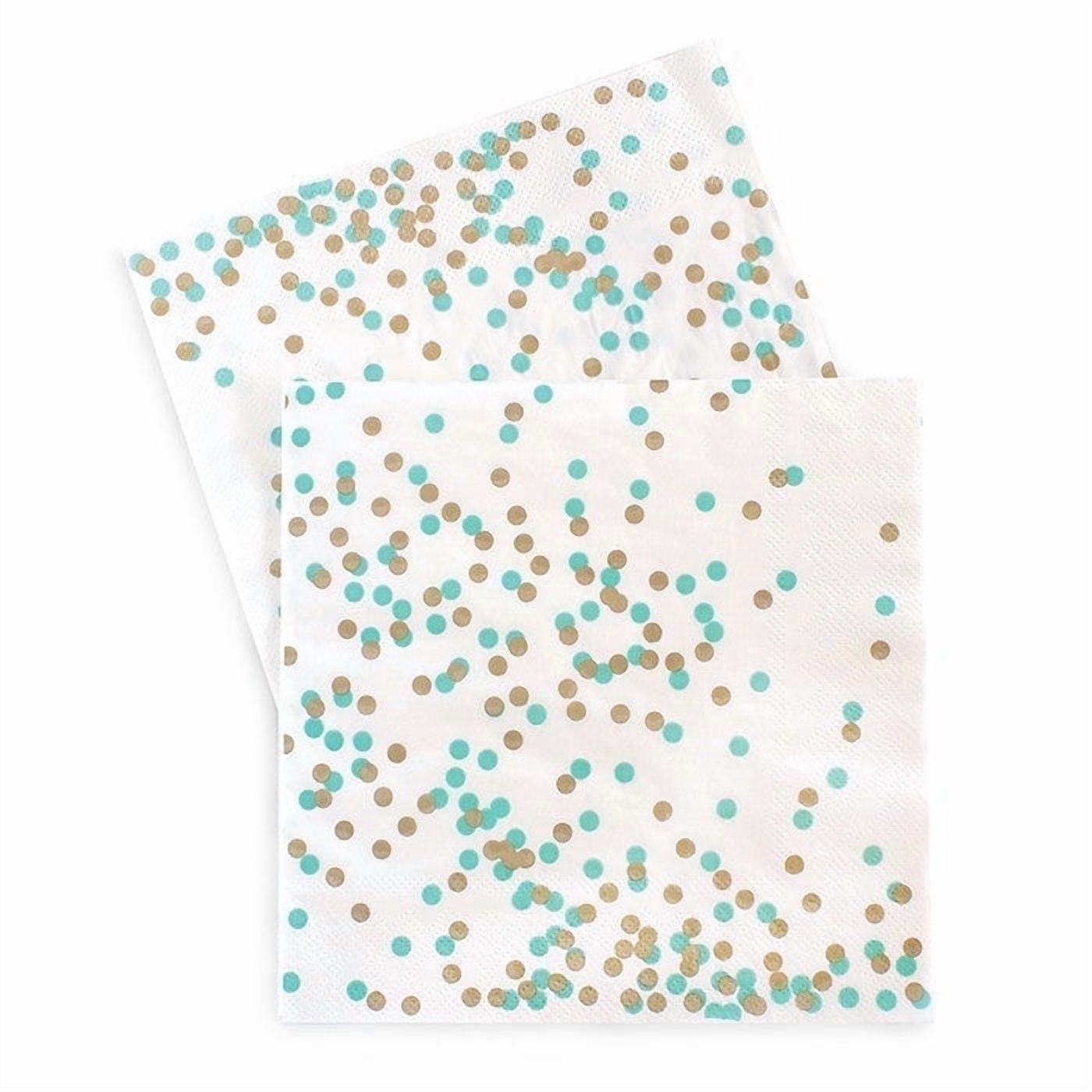 Mint Confetti Napkins 20-Pack Elegant 3-Ply Paper Napkins with Gold ...