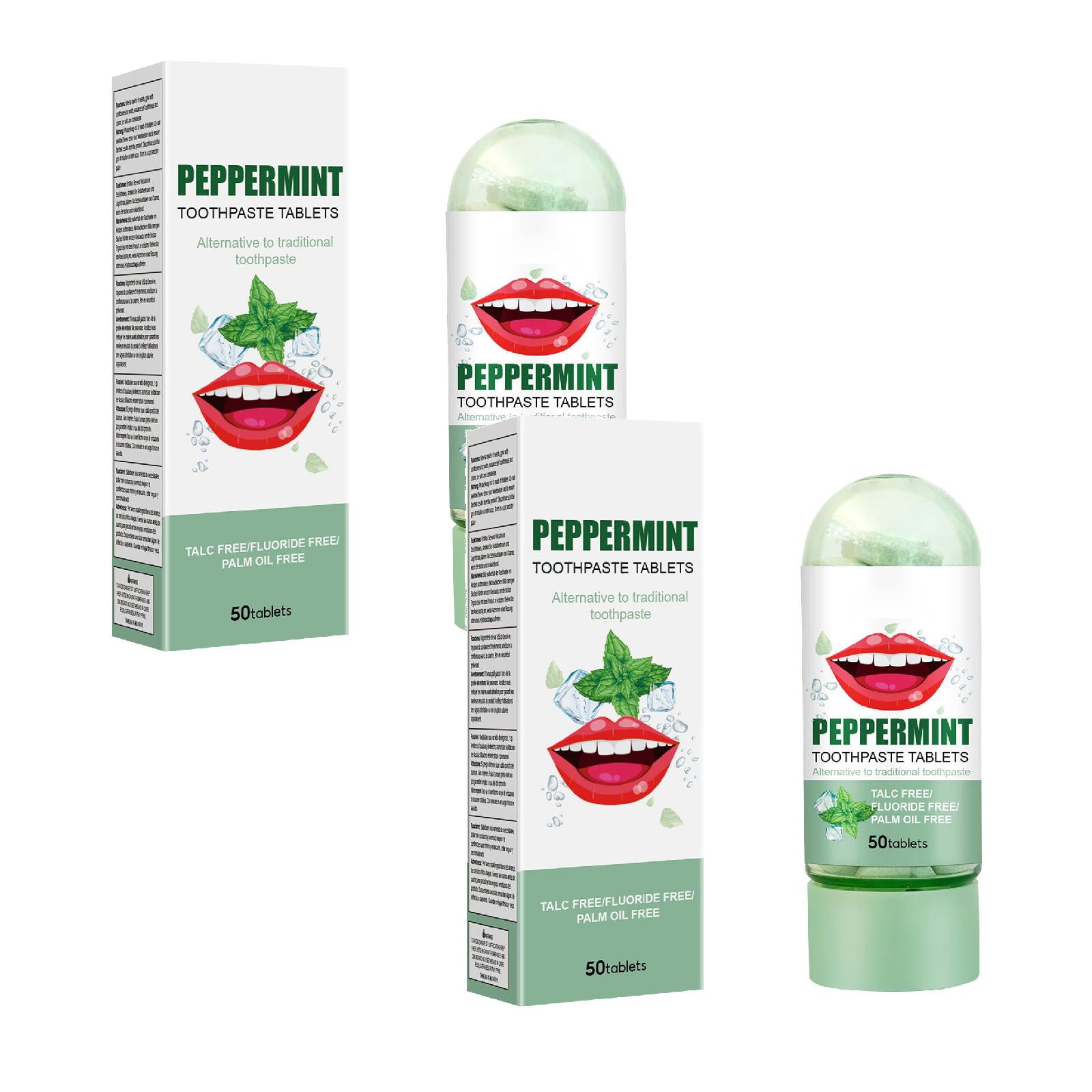 Mint Flavoured toothpaste Tablets Eco & Travel Friendly toothpaste 50 ...