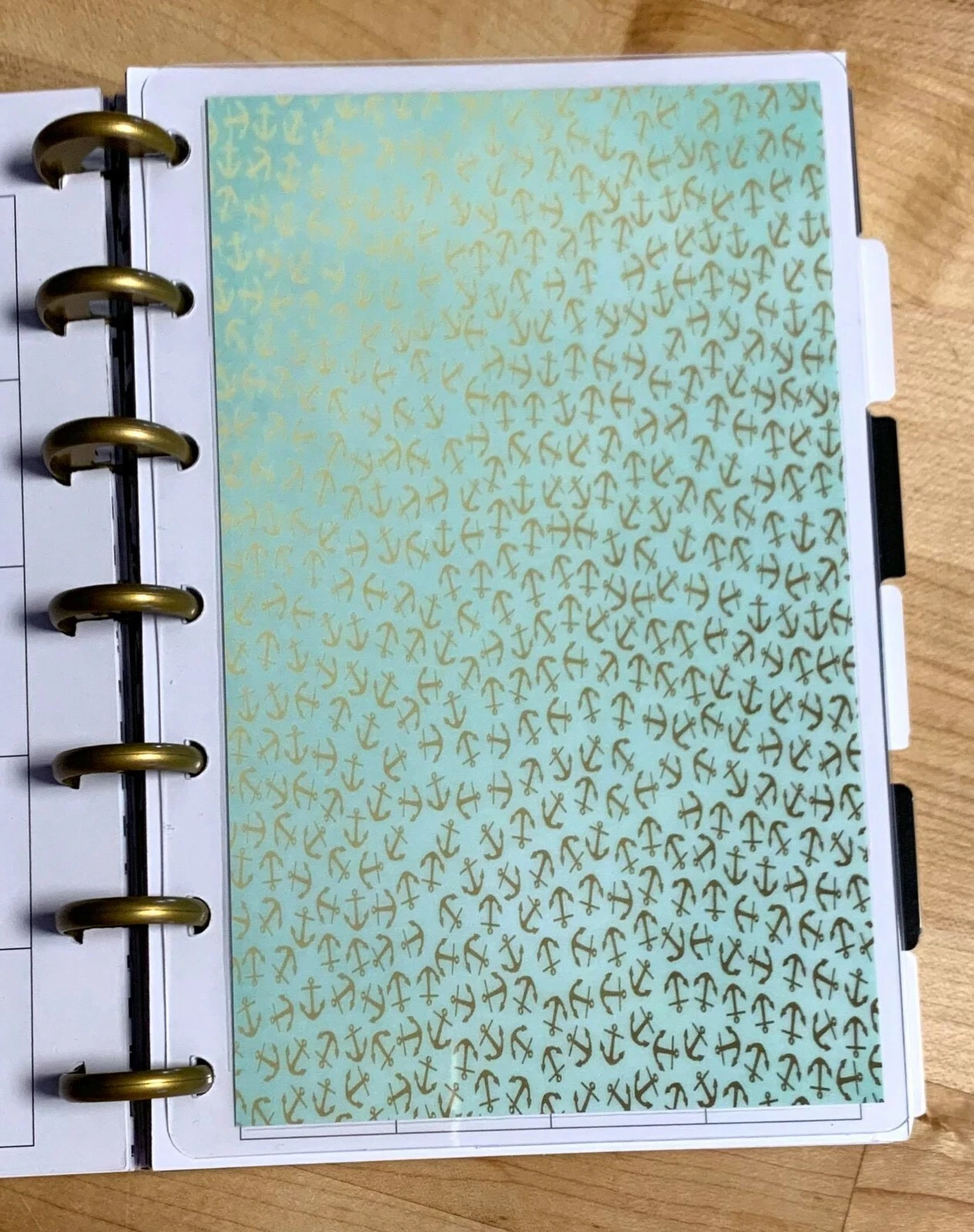 Mint Gold Anchors Two Sided Dashboard 4 Use With The Mini Happy Planner ...