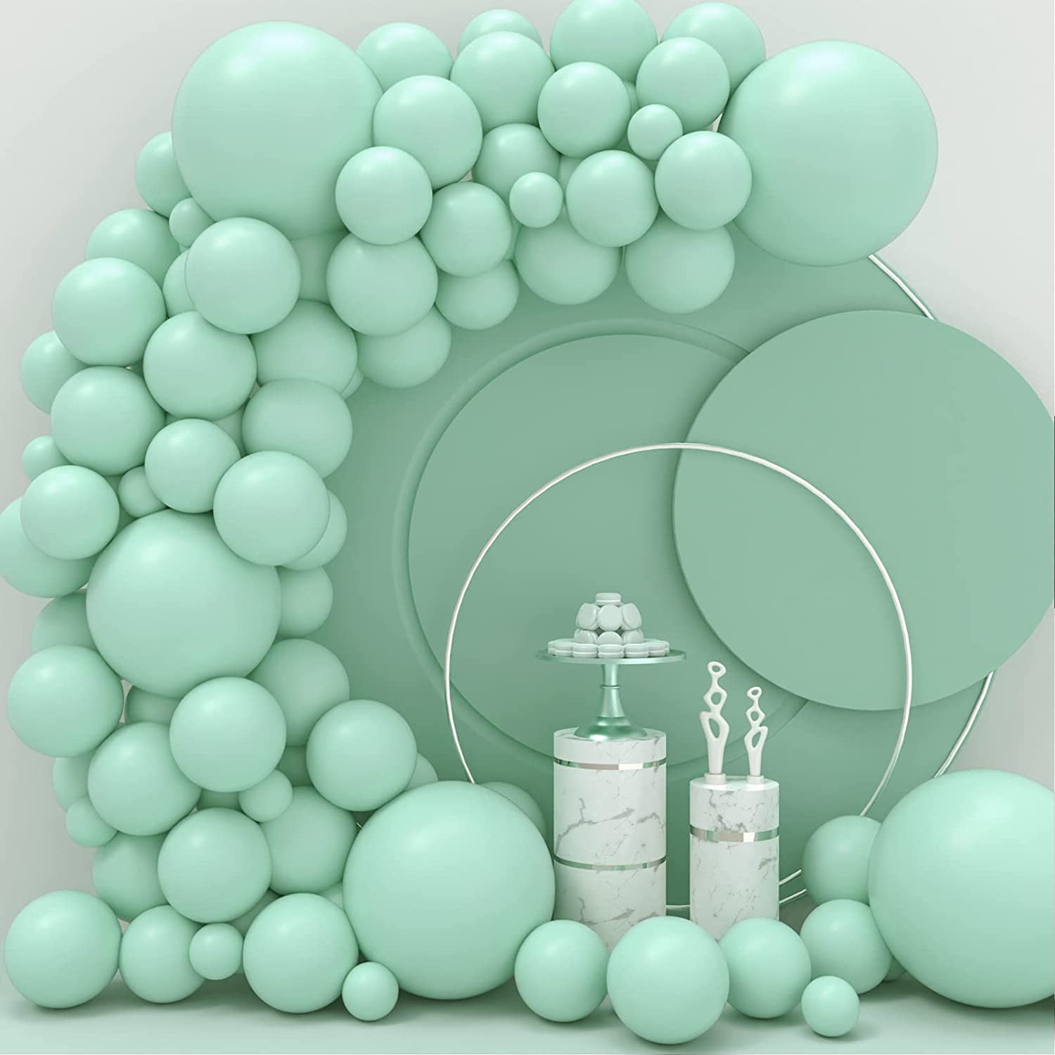 Mint Green Balloons 110 Pcs Pastel Green Balloon Garland Different ...