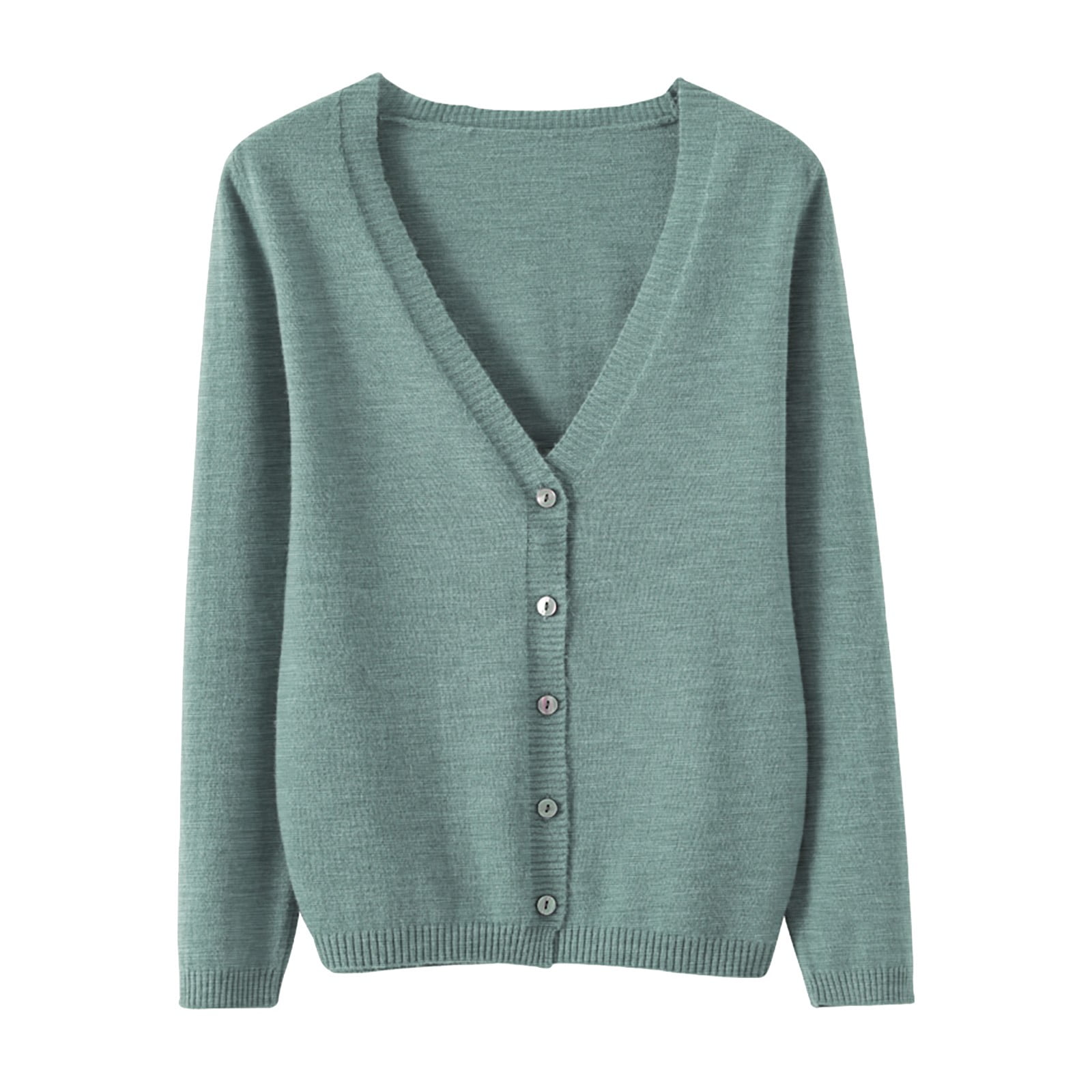 Mint Green Cardigan Sweaters for Women Spring And Autumn Leisure Loose ...