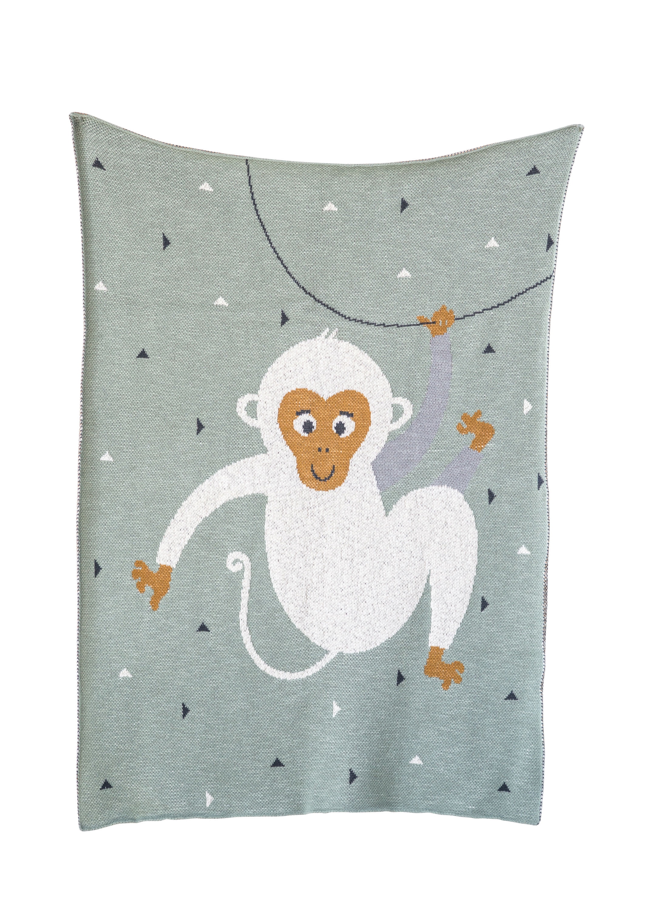 Mint Green Cotton Knit Monkey Blanket - Walmart.com