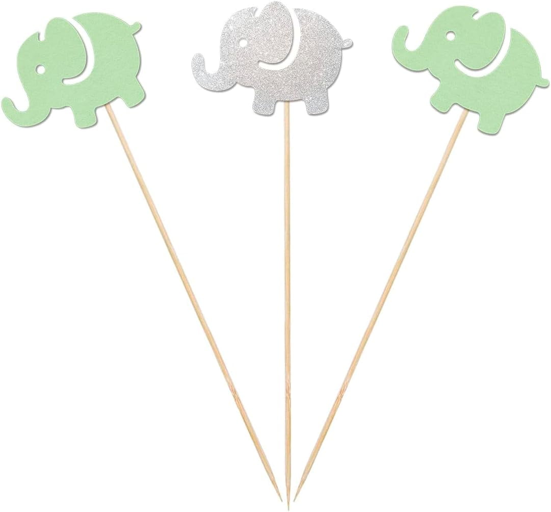 Mint Green Elephant Centerpiece Sticks, 12-Pack Table Topper Double ...