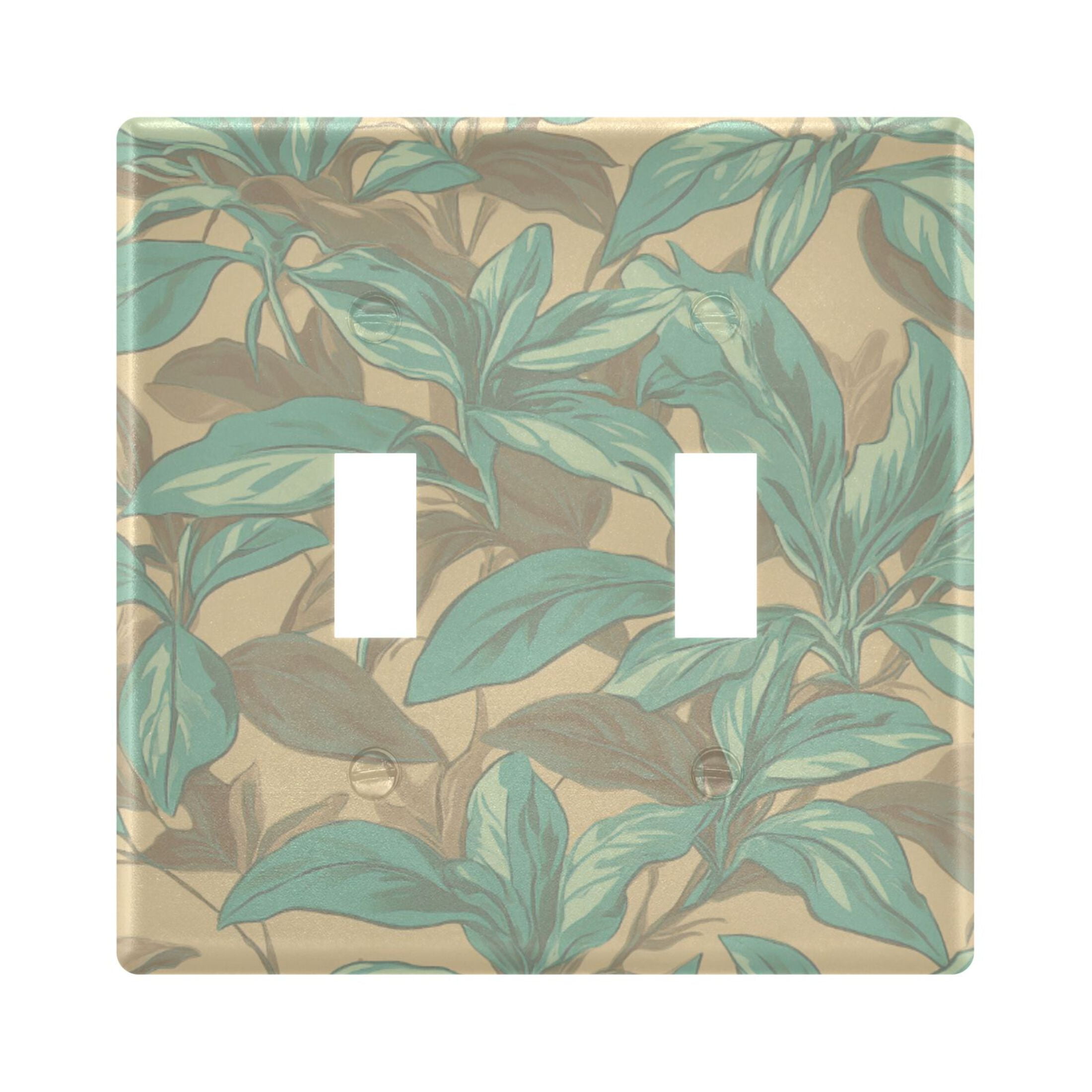 Mint Green Floral Design Fireproof Switch Plate with Rounded Edges 3 ...