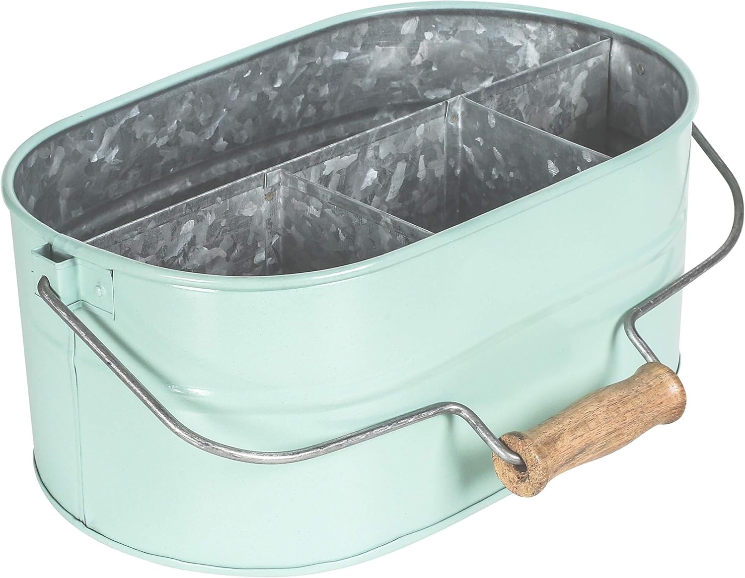 Mint Green Galvanized Utensil Caddy for Countertop - 13" - Picnic ...