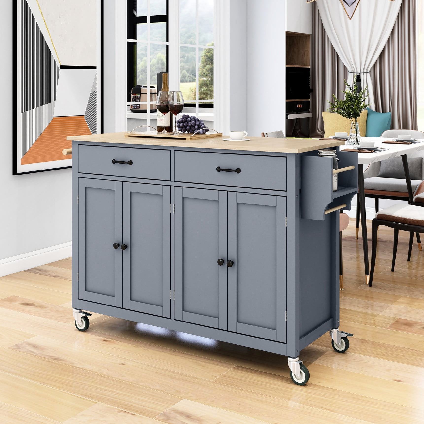 Mint Green Kitchen Cart - Spice and Towel Racks - Kitchen Decor ...