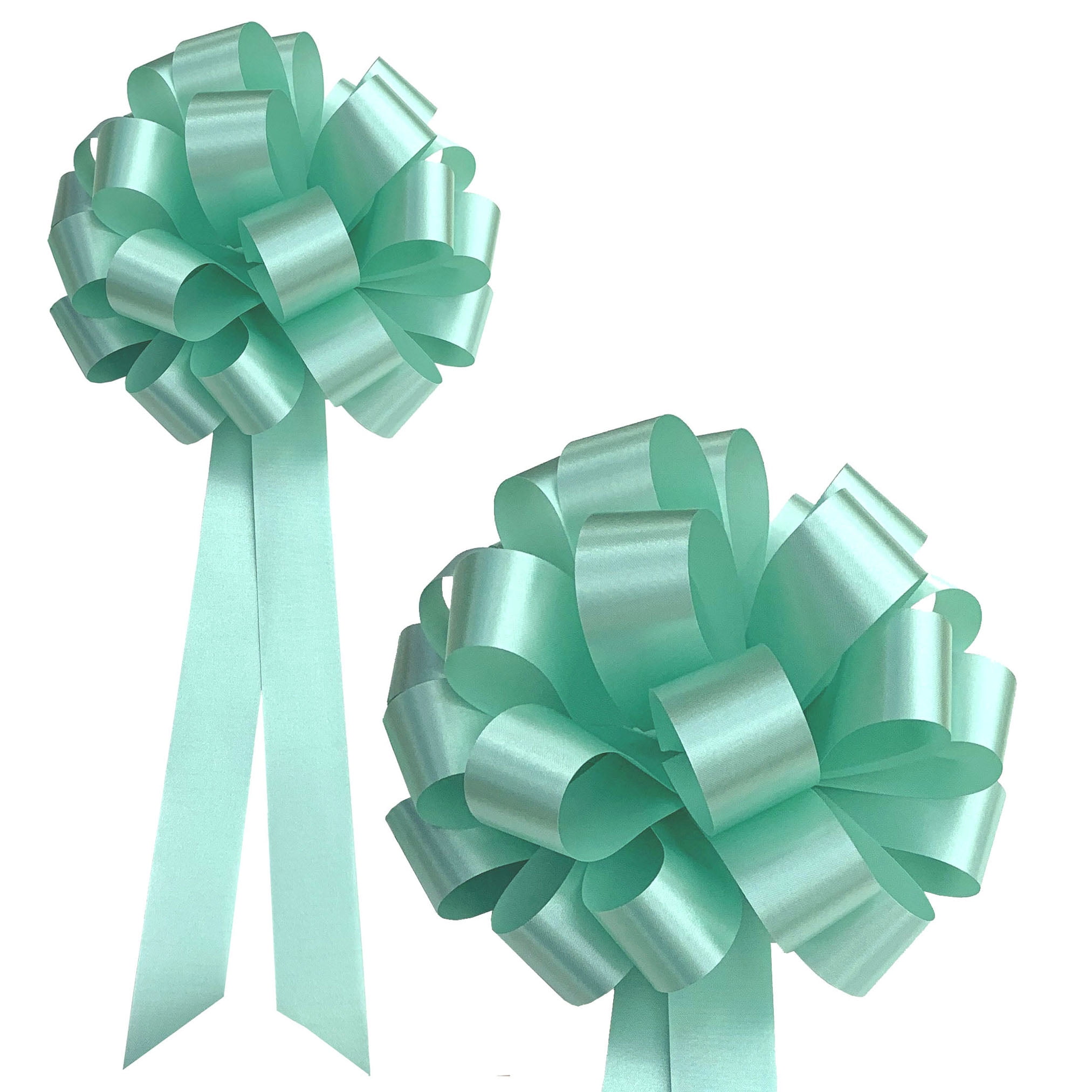 Mint Green Pull Bows with Tails - 8" Wide, Set of 6, St. Patrick's Day ...