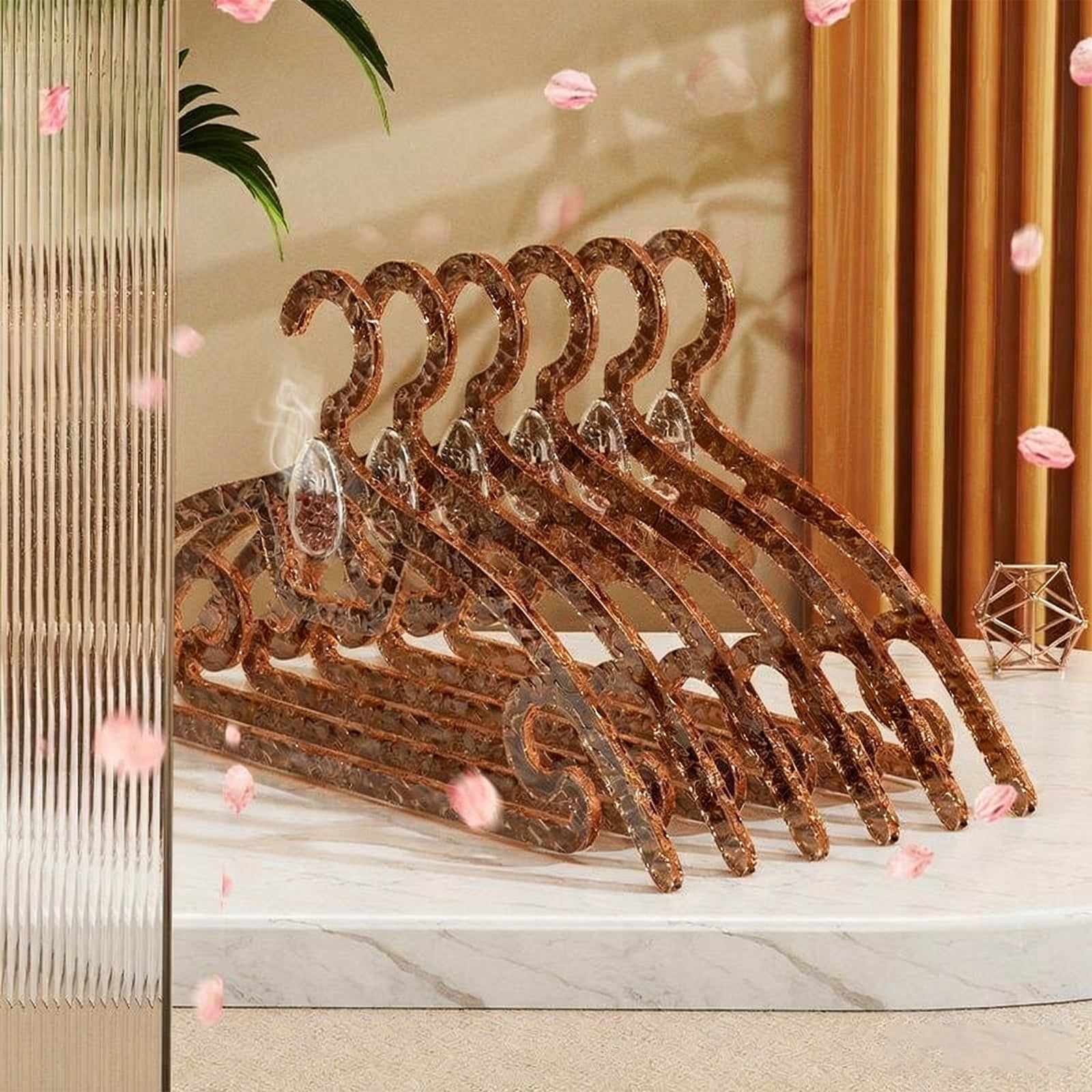 Mint Green Violet Scented Acrylic Clothes Hangers, Luxury Clear Design ...
