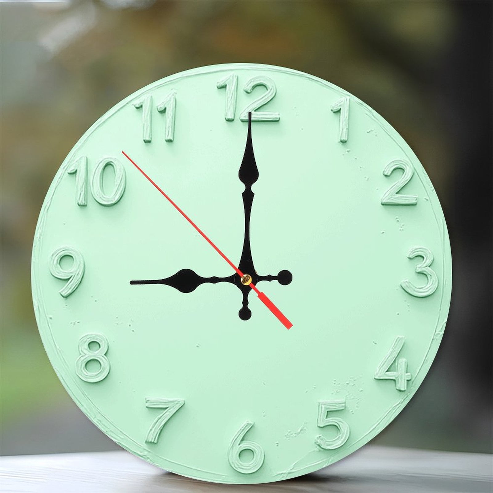 Mint Green Wall Clock Home Decor Silent Non Ticking 10-Inch Silent ...