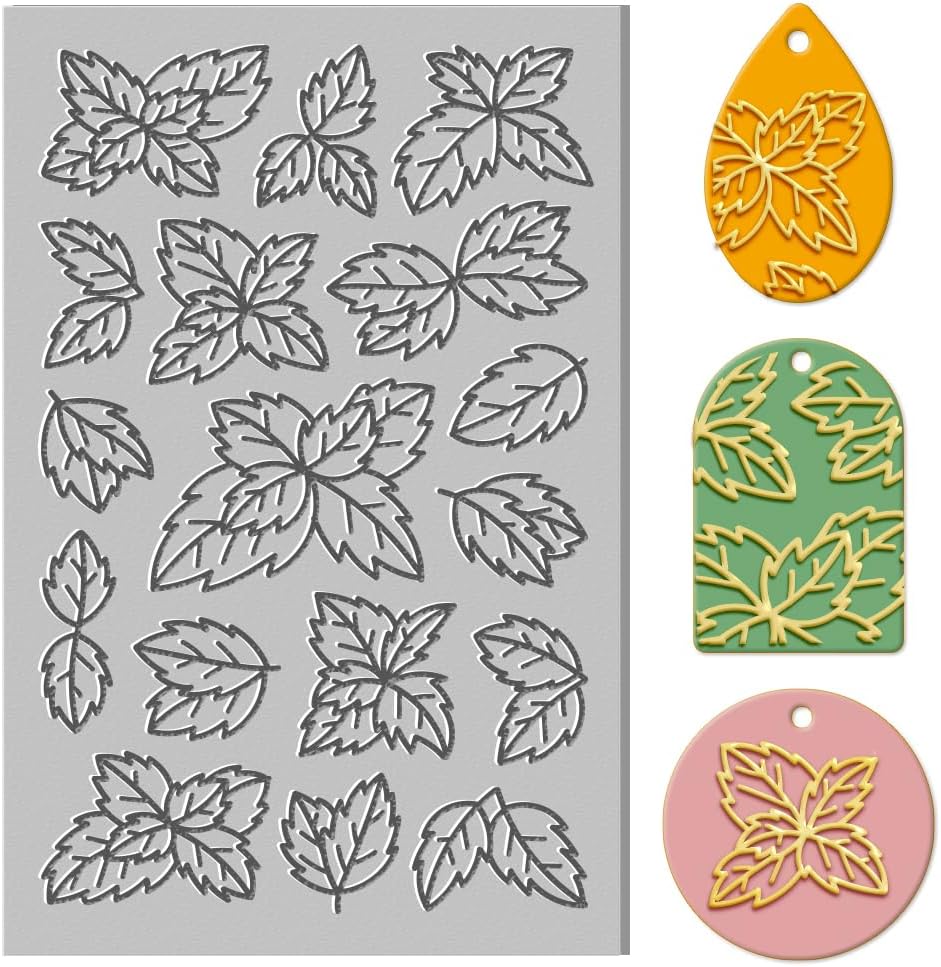 Mint Leaf Rubber Polymer Clay Texture Sheet Leaf Clay Stamp Sheet for ...