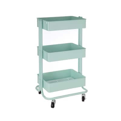 Mint Lexington 3-Tier Rolling Cart by Simply Tidy - Metal Utility ...