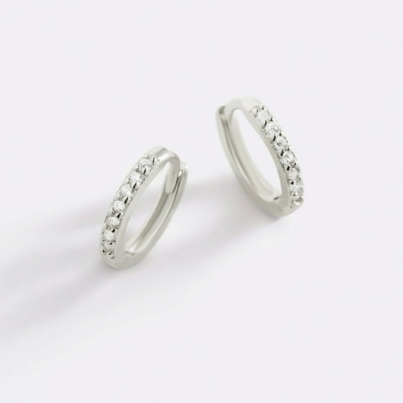 Mint & Lily Pave Huggie Hoop Earrings - Walmart.com
