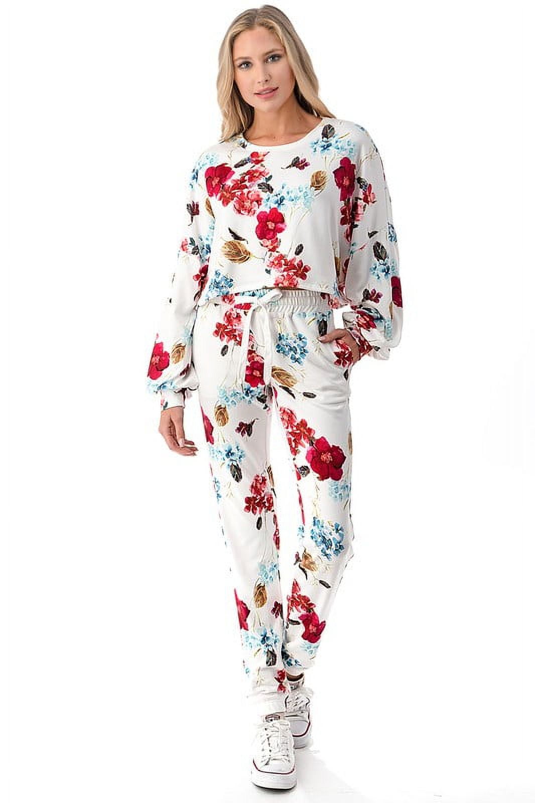 Mint Plus Pink - French Terry Round Neck Crop Boxy Top and Jogger Band ...