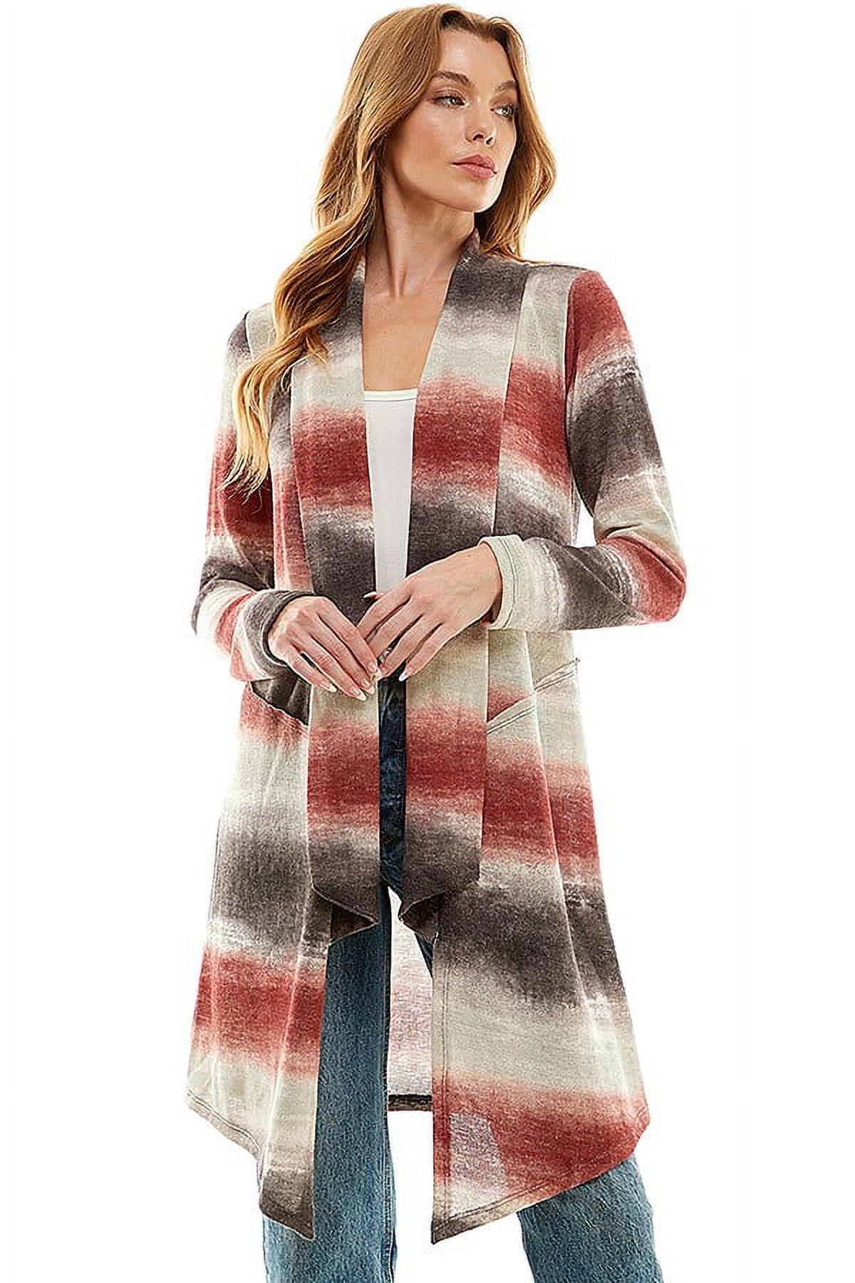 Mint Plus Pink - Open Front Twin Hue Longline Cardigan: Ombre ...