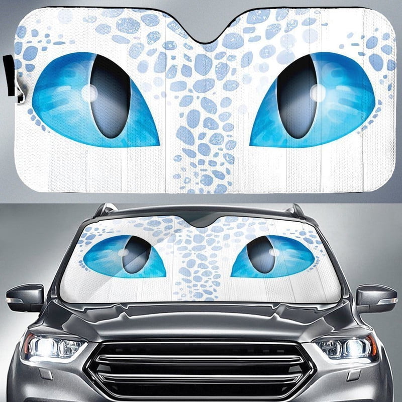 Mint-Red Cartoon Eyes Car Sunshade Custom Black Color Car Sunshades ...