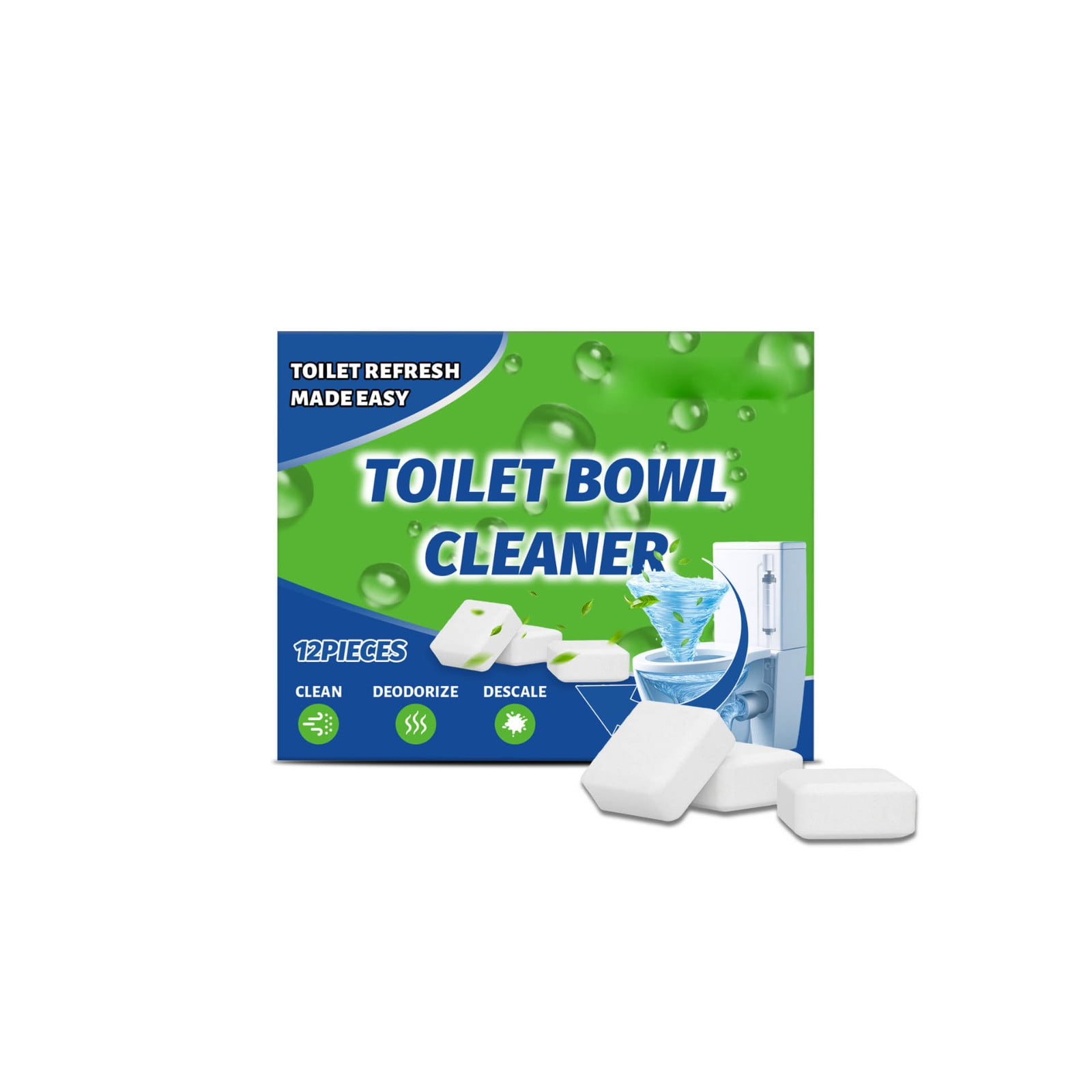 Mint-Scented Toilet Cleaner Tablets - Powerful Stain Removal, Odor ...