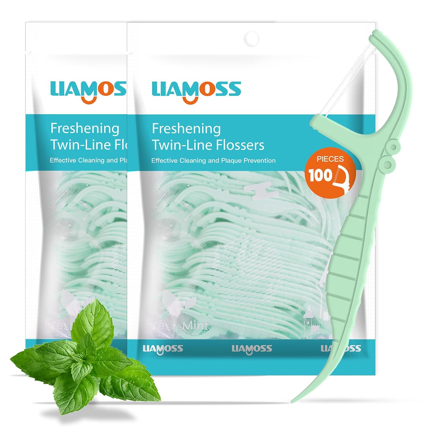 Mint Toothpicks Floss Picks - Twin-Line 200 Count Dental Floss Sticks ...