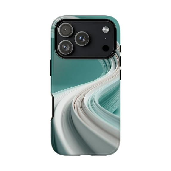 Mint White Curve Gradient Wave Modern Minimalist Phone Case 17 16 15 14 ...