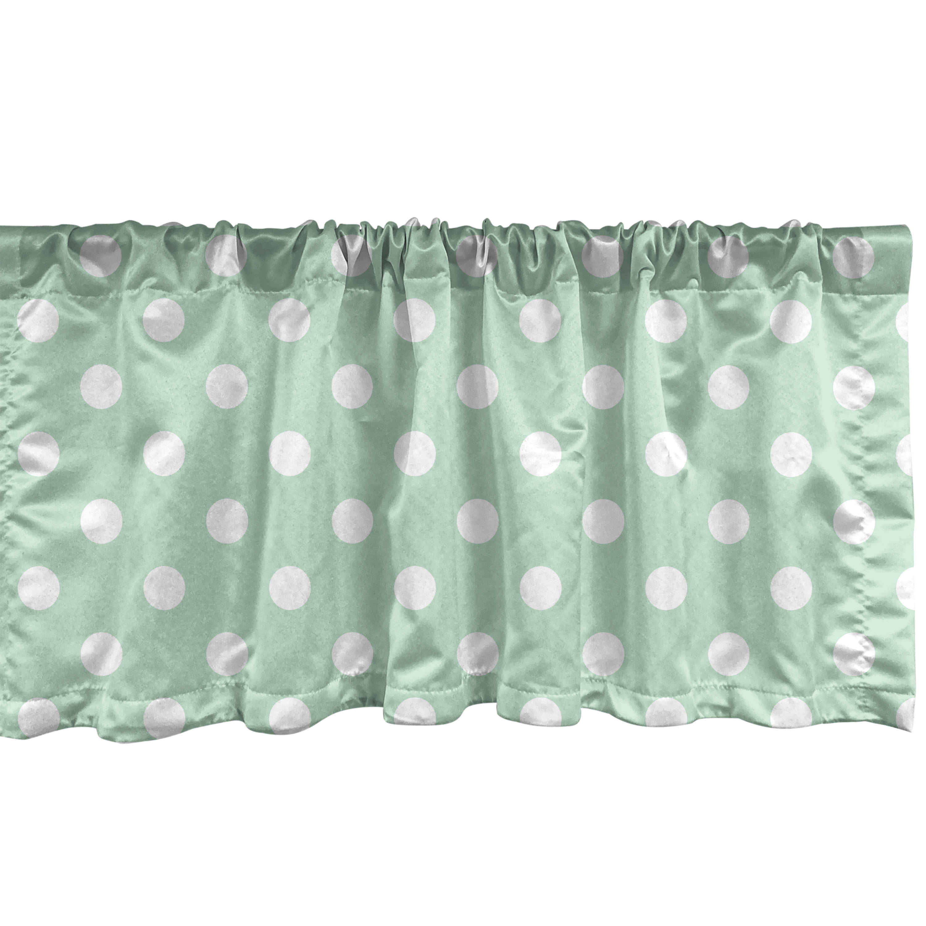 Ambesonne Mint Valance Pack of 2, Vintage Design Polka Dotted, 54"X18 ...