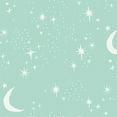 Mint stars & moon, Stargazer Twinkly Phases cotton fabric Art Gallery ...
