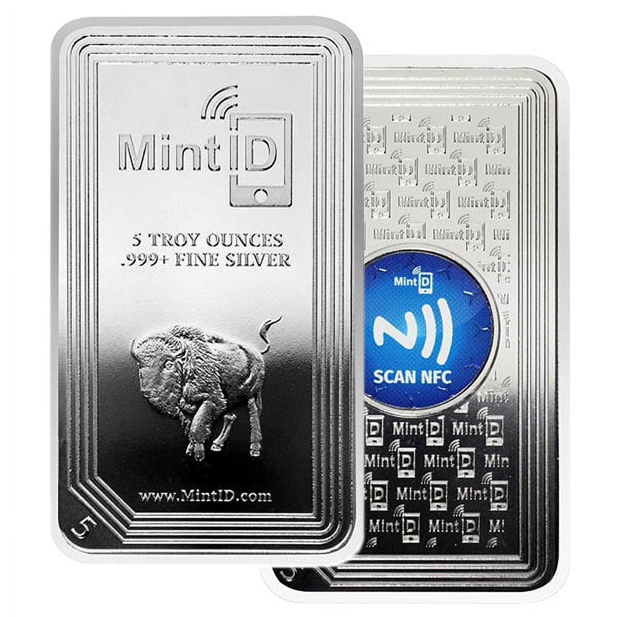 MintID 5 Ounce Buffalo Design Silver Bullion Bar - .999 Pure - Walmart.com