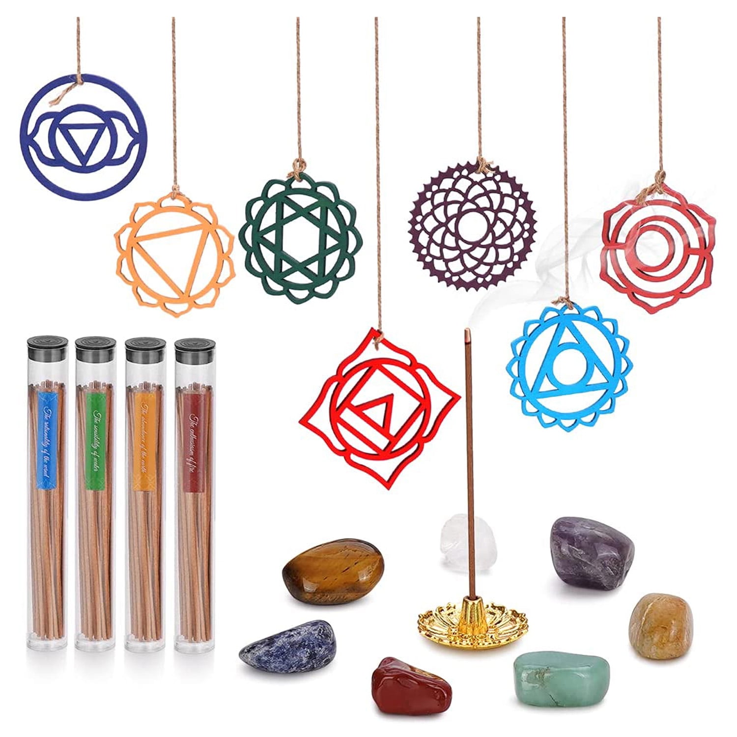 MintLimit 140 Incense Sticks with Crystals and Healing Stones, 7 Chakra ...