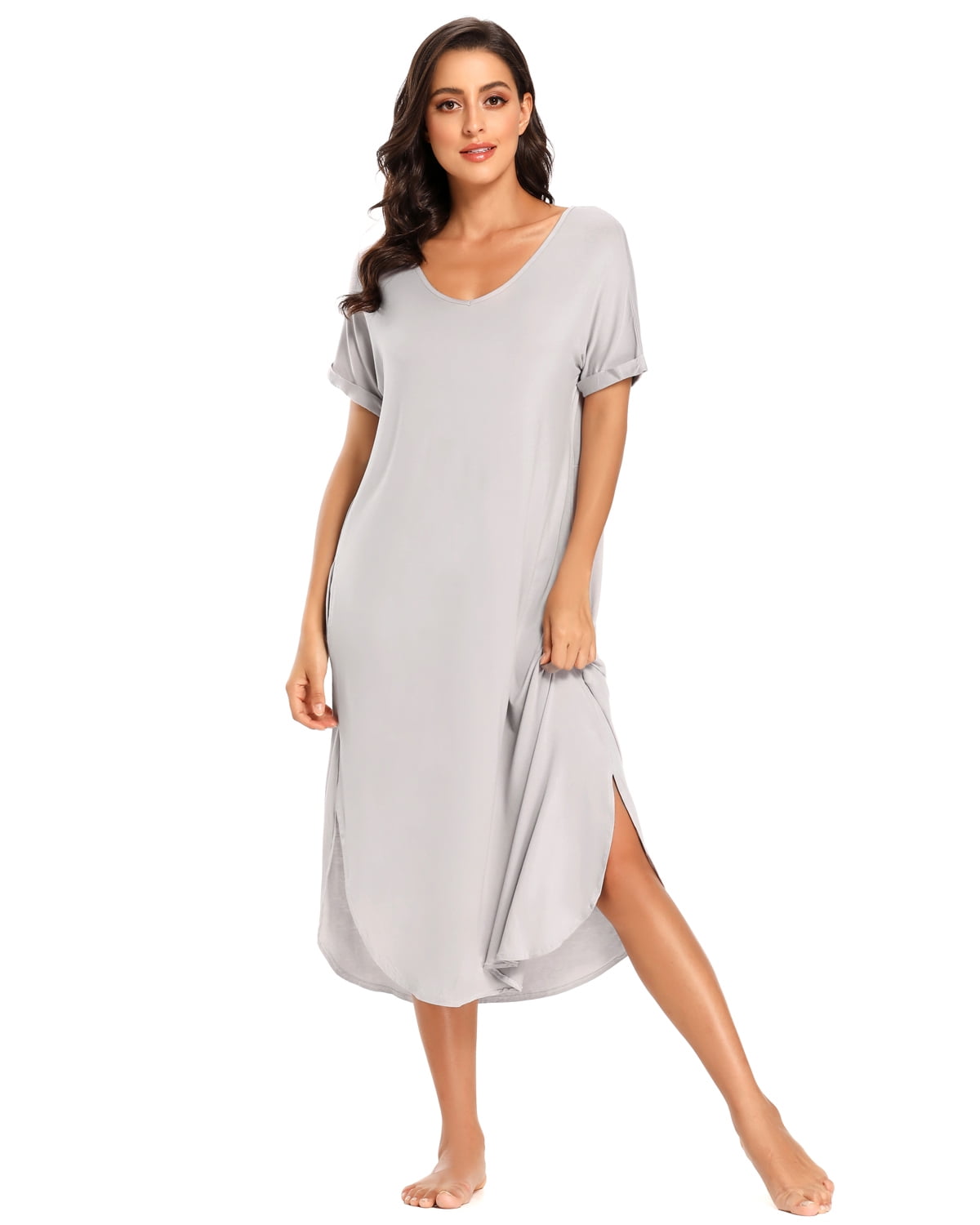 MintLimit Sleepwear Long Women Nightgown Cotton Sleep Ladies Shirt ...