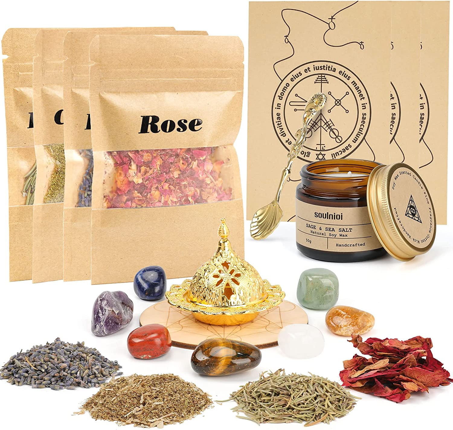 MintLimit Witchcraft Kit for Wiccan Supplies and Tools, Sage Candles ...