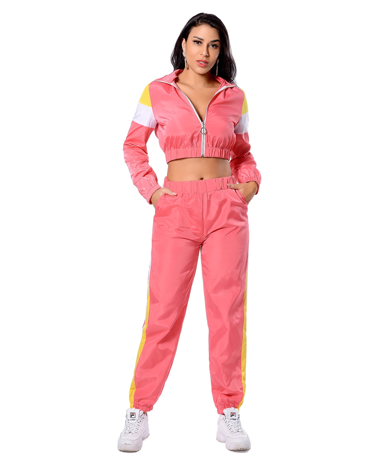 MintLimit Women's Casual 2 Piece Sports Tracksuit Set Solid Colorblock ...