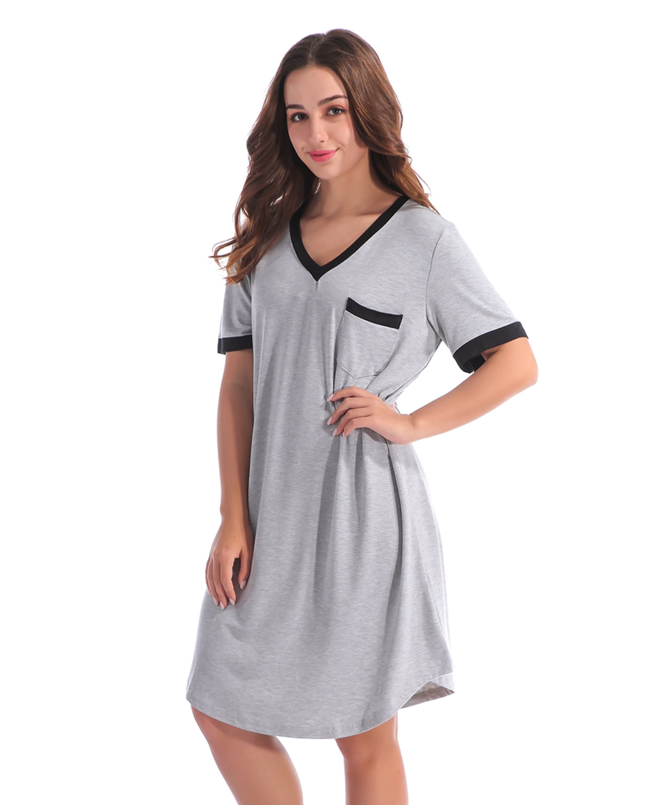 MintLimit Women's Short Sleeve V-neck Colorblock Solid Loose Pajamas ...