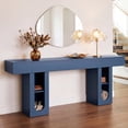 Mintazer 71" Modern U-Shaped Console Table with Charge Station ...