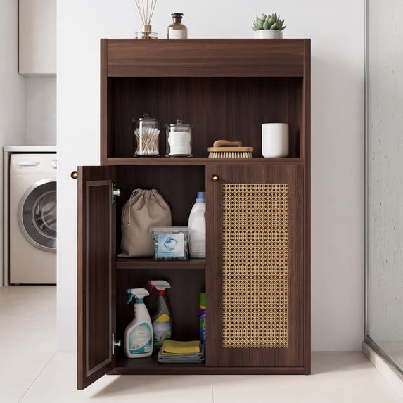 Mintazer Bathroom Floor Storage Cabinet, Freestanding Stroage Shelf ...